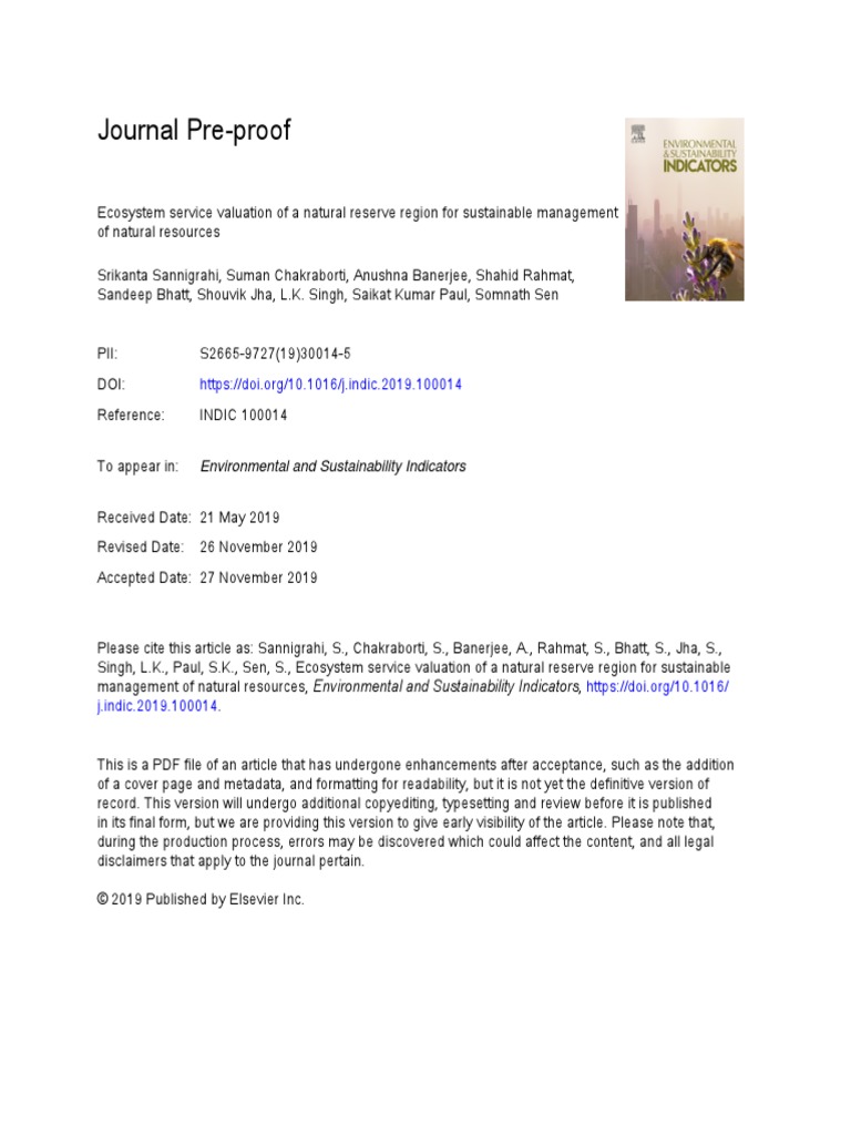 Journal Pre-Proof: Environmental and Sustainability Indicators | PDF ...