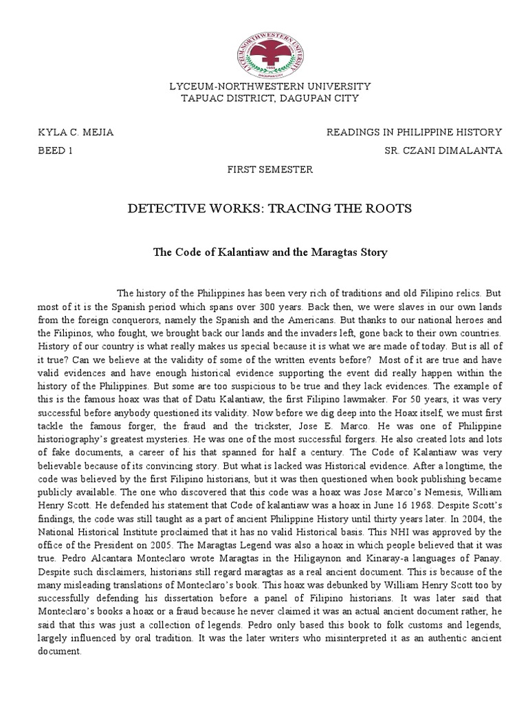 Mejia, Kyla C. (Detective Works, Tracing The Roots) | Download Free PDF ...