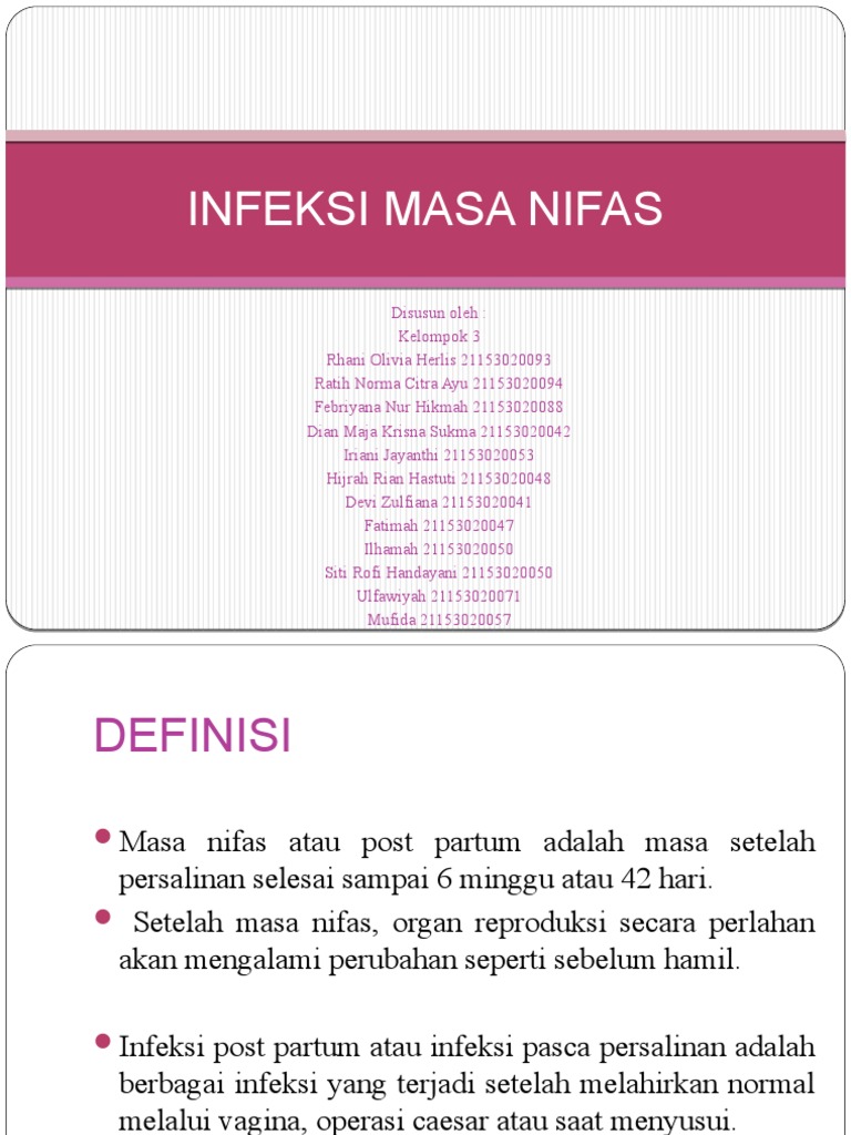 Infeksi Masa Nifas Power Point d4 Kebidanan | PDF