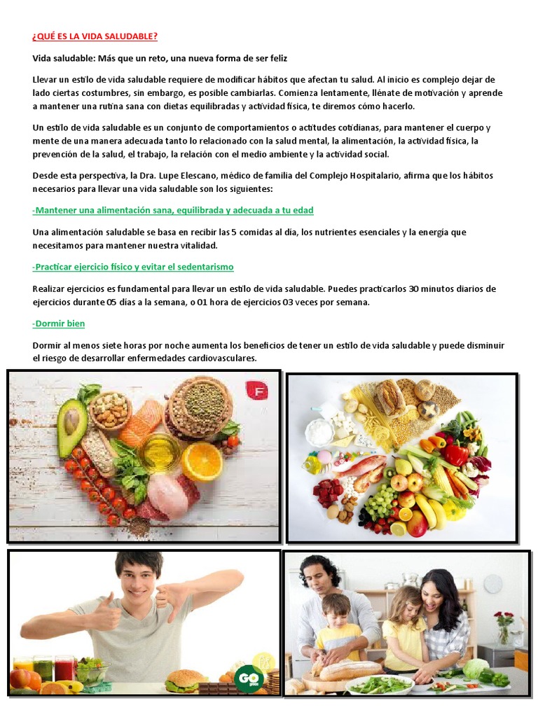 Qué Es La Vida Saludable | PDF