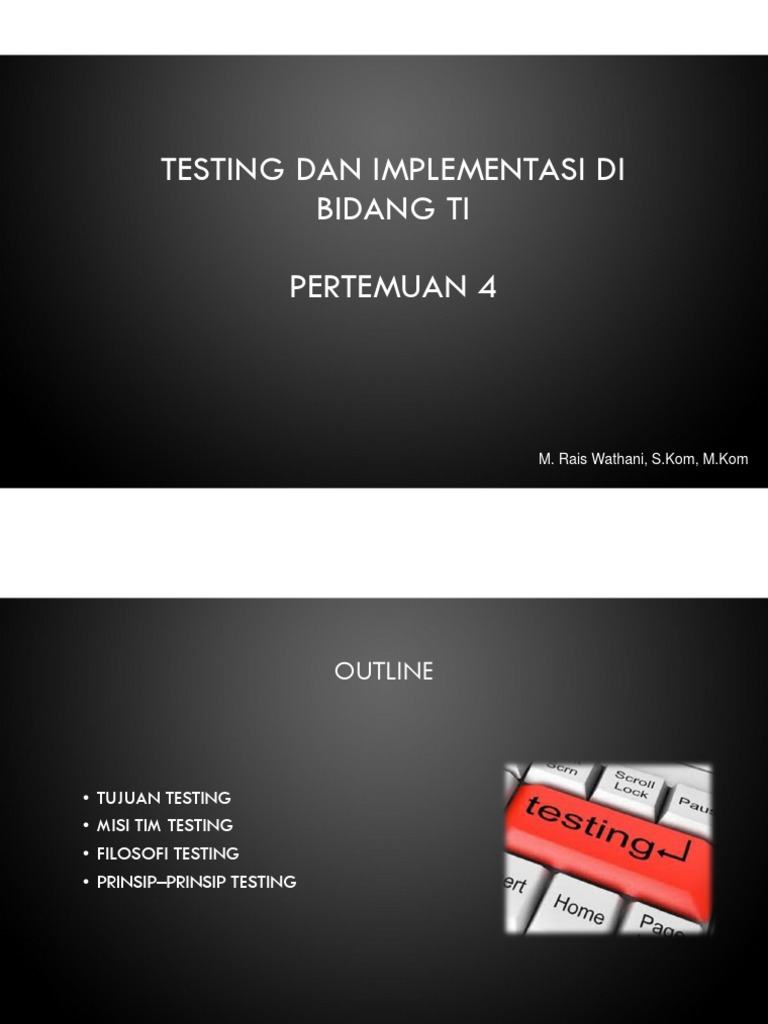 Pertemuan 4 Prinsip Dalam Testing Pdf