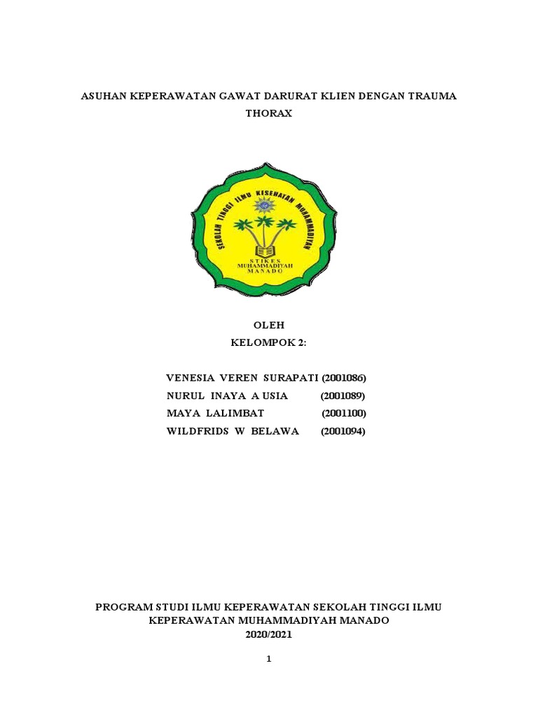 Asuhan Keperawatan Gawat Darurat Klien Dengan Trauma Thorax | PDF