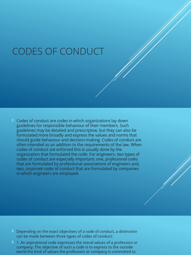 Week4 P1 Codes of Conduct | PDF | Value (Ethics) | Corporate Social ...