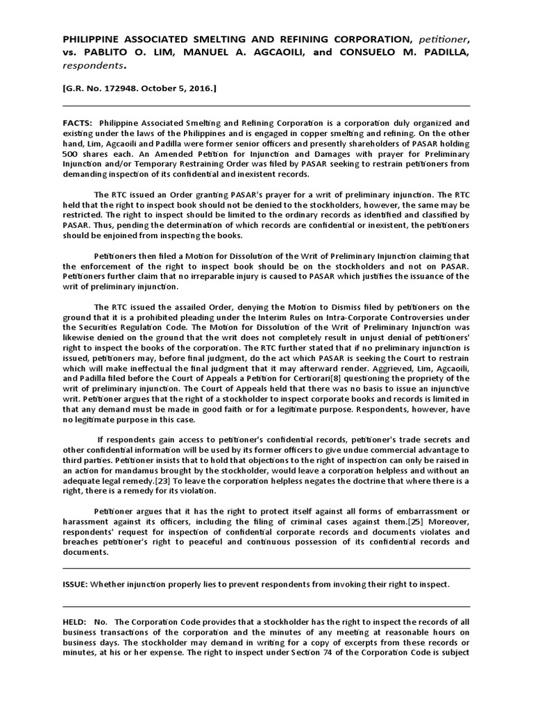 12 PASAR vs. LIM | Download Free PDF | Injunction | Mandamus