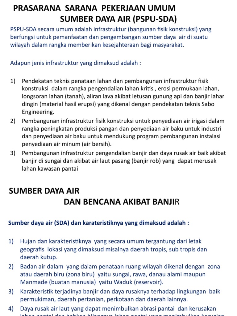 PSDA (Infrastruktur Konservasi Lahan & Sabo Engineering) | PDF