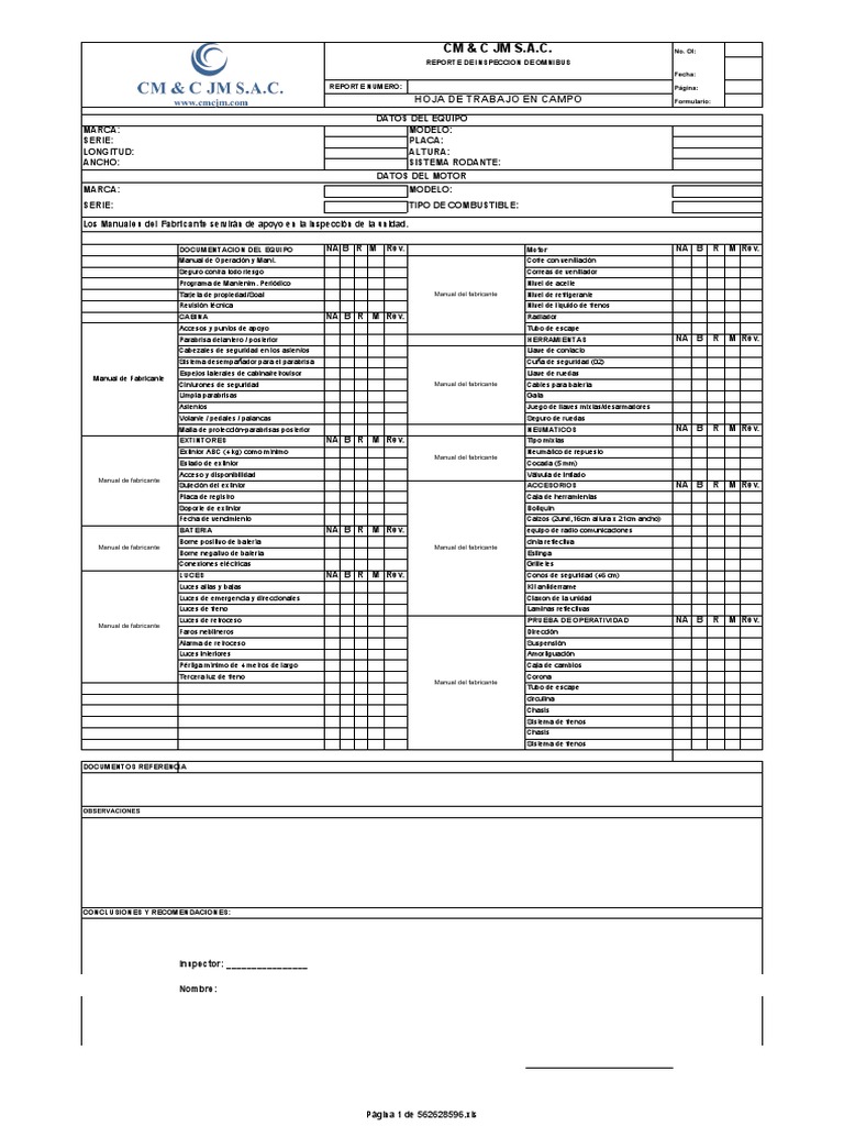 Check List Omnibus | PDF | Vehículos terrestres | Vehículos