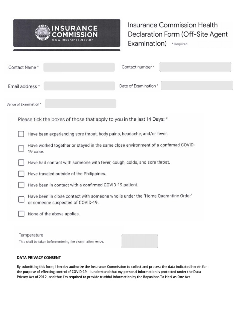 IC Health Declaration Form | PDF