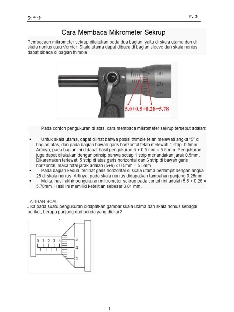 Latihan Soal Micrometer Sekrup | PDF