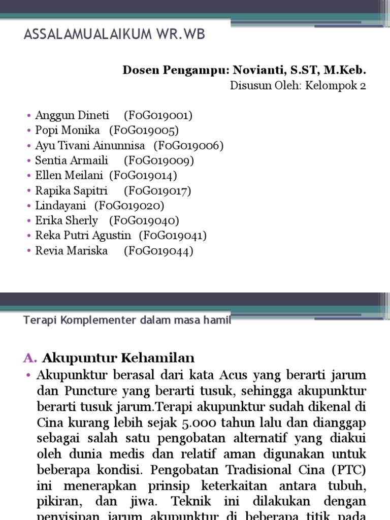 Terapi Komplementer untuk Ibu Hamil | PDF
