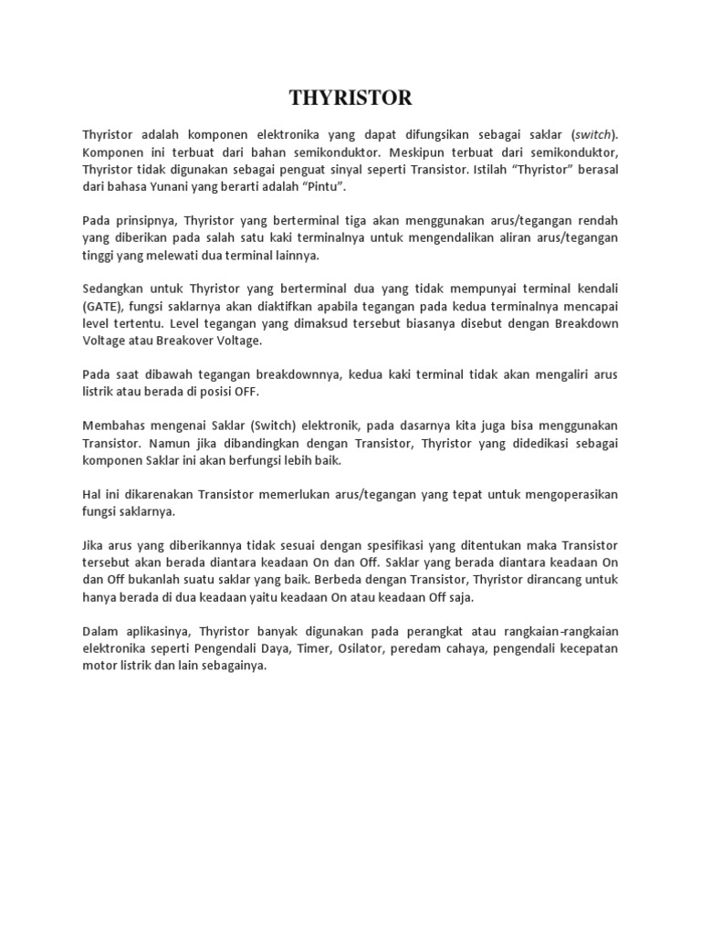 Komponen Thyristor | PDF
