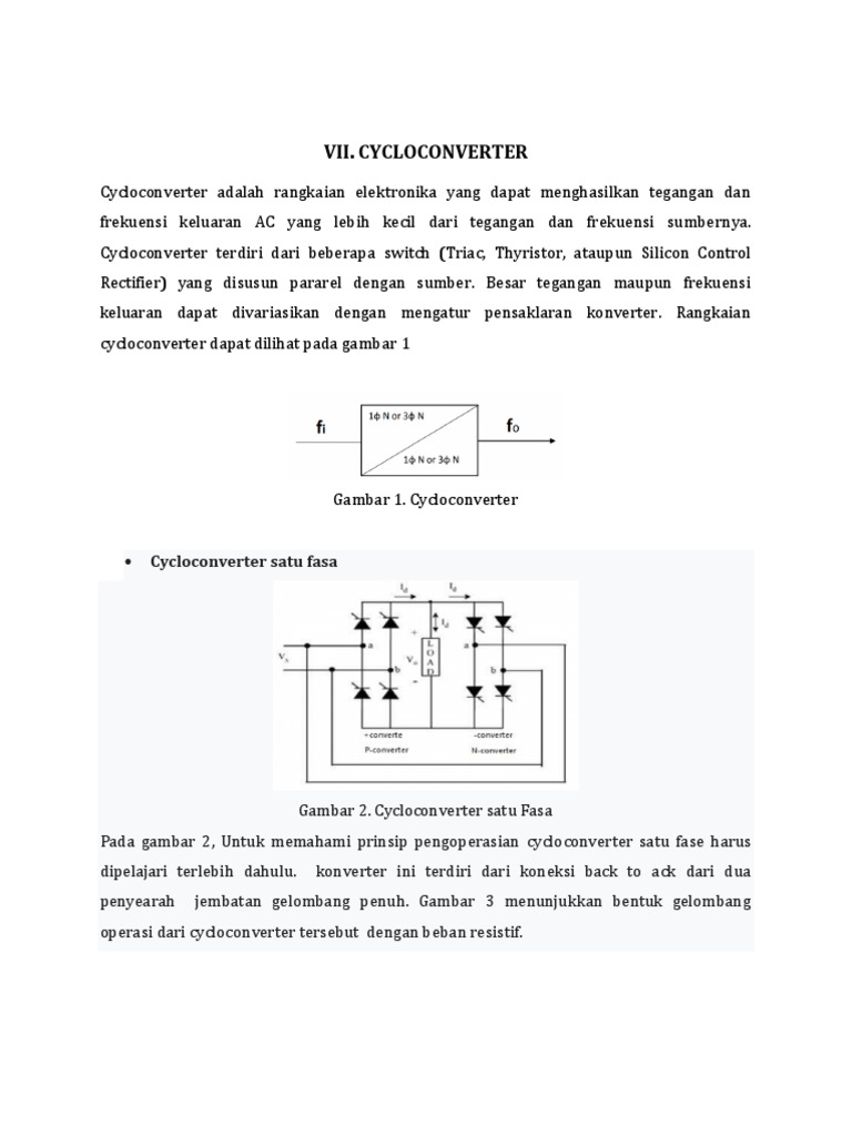 Cycloconverter Satu Fasa | PDF