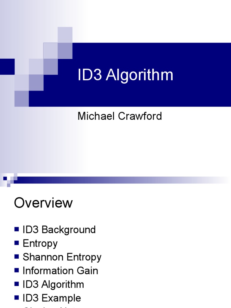 ID3 Algorithm: Michael Crawford | PDF | Machine Learning | Theoretical ...