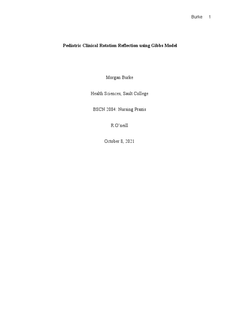 Pediatric Clinical Reflection 1 | PDF | Neonatal Intensive Care Unit ...