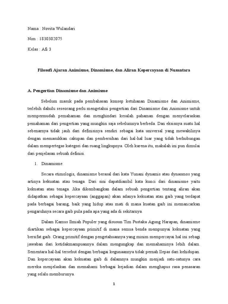 Pengertian Animisme dan Dinamisme | PDF | Filsafat