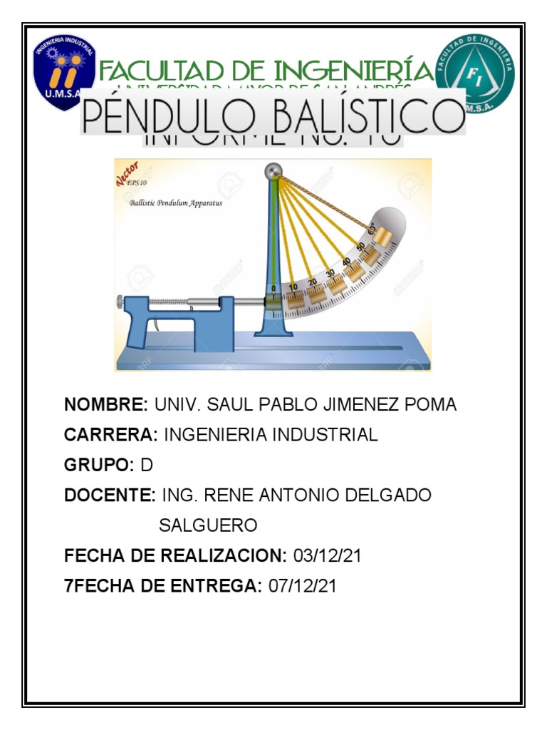 Inf Péndulo Balístico | PDF | Péndulo | Masa