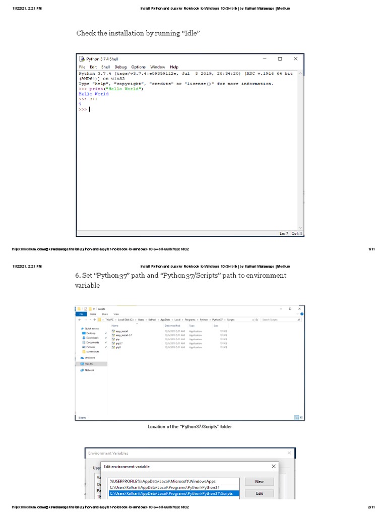 Install Python and Jupyter Notebook To Windows | PDF | Python ...