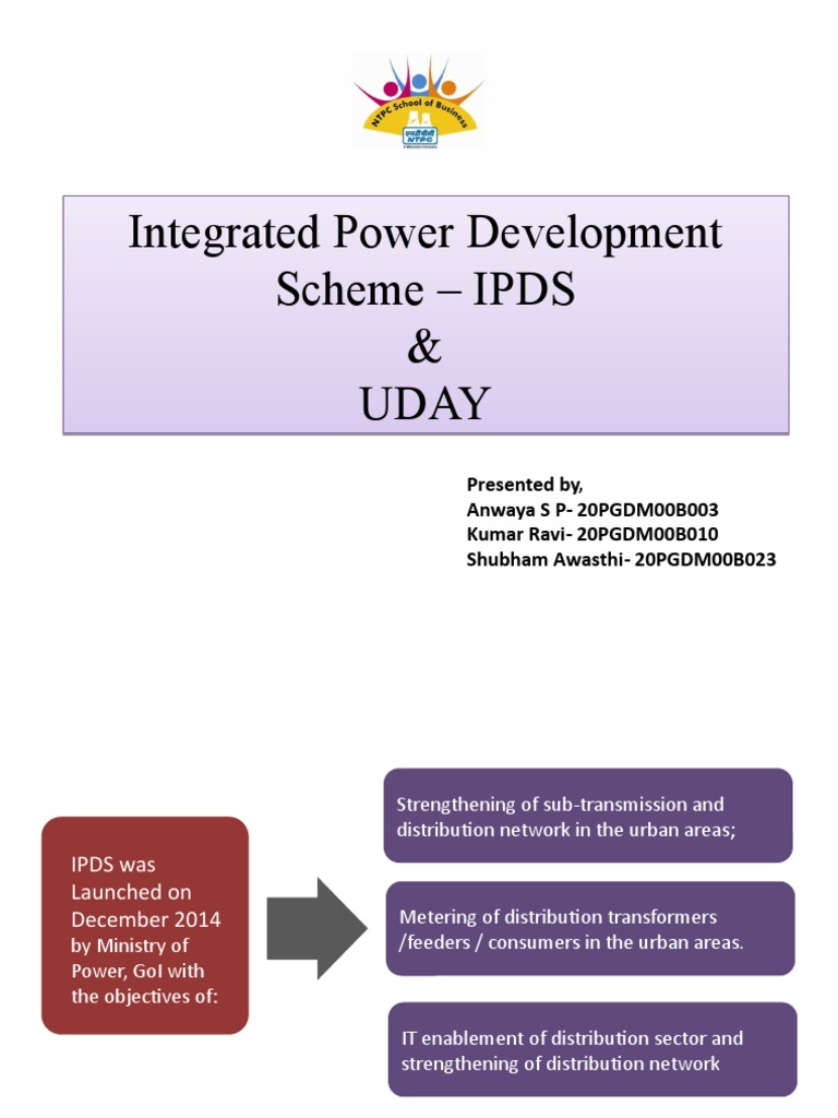 Integrated Power Development Scheme - IPDS & Uday Integrated Power ...