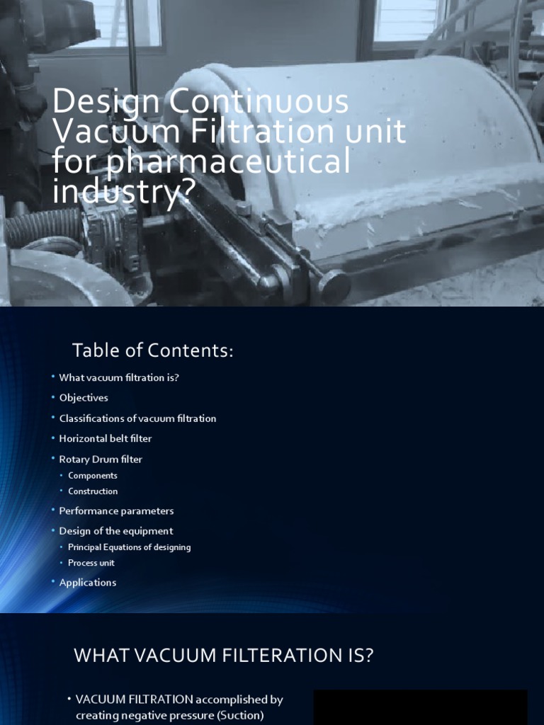 Design Continuous Vacuum Filtration Unit For Pharmaceutical Industry ...