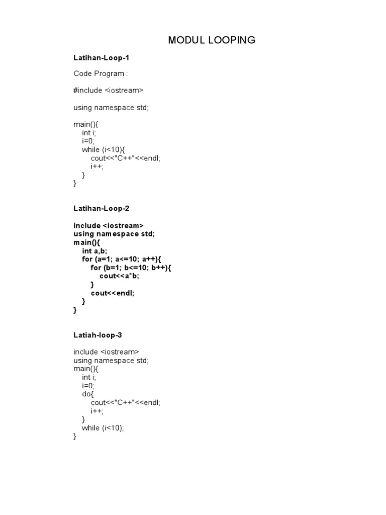 Modul - Lab Daskom Looping-6 | PDF