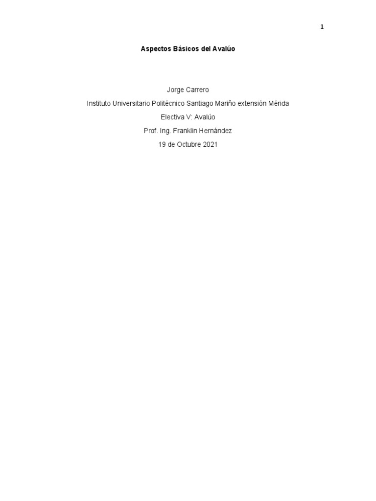 Aspectos Clave del Avalúo de Bienes | PDF | Valoración (Finanzas ...