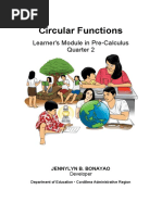 Pre Calculus Quarter 2 Module 1 | PDF | Angle | Cartesian Coordinate System