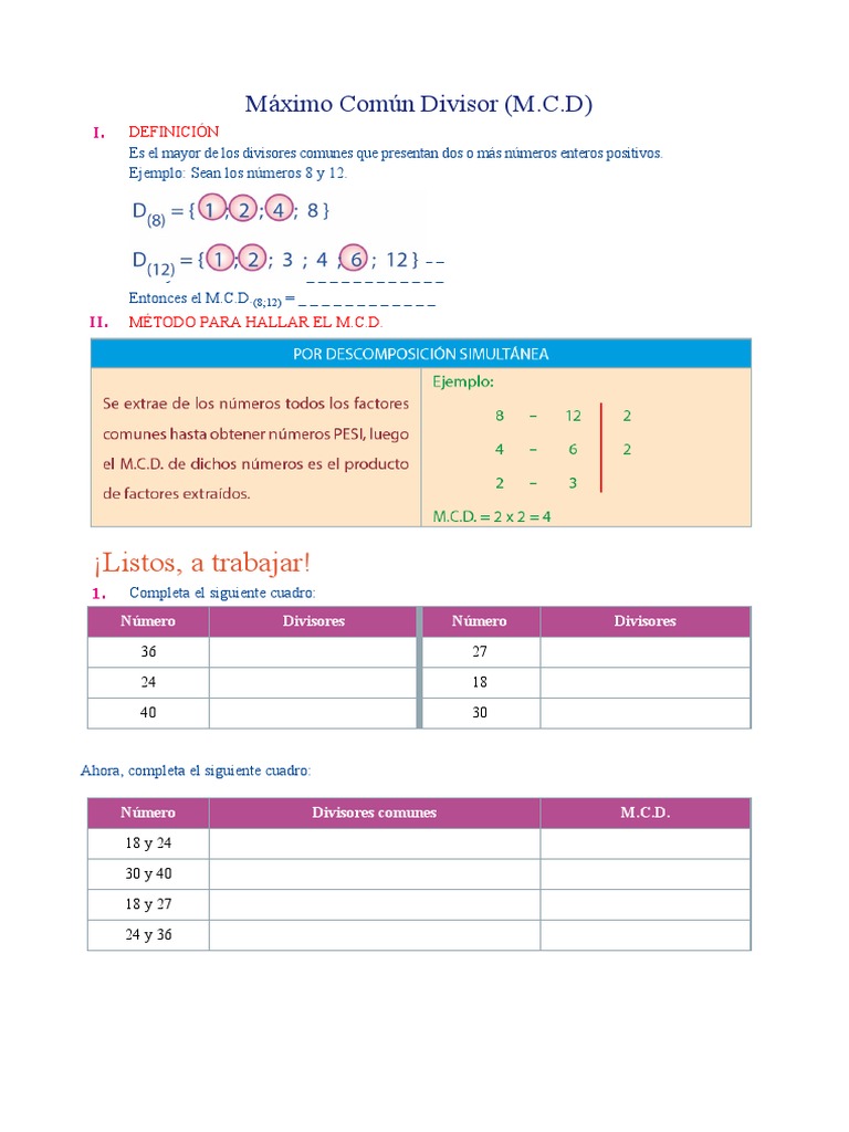Maximo Comun Divisor | PDF