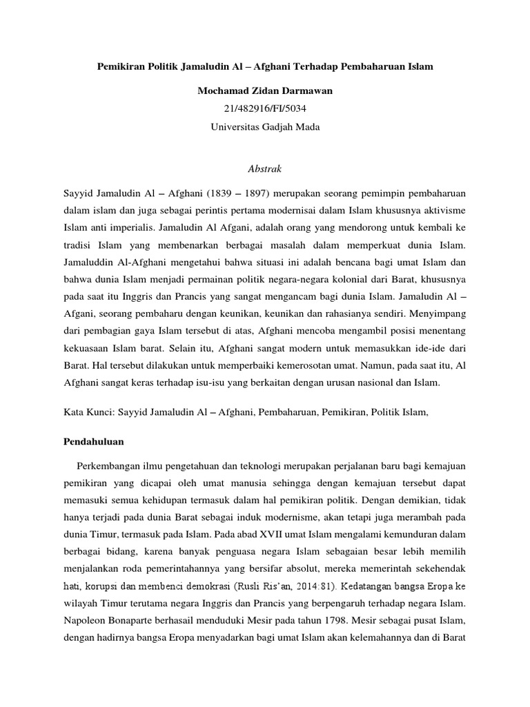Politik Jamaluddin Al - Afghani | PDF