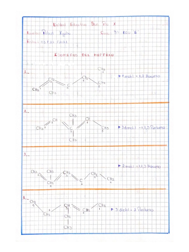 Isómeros Del Hepteno | PDF