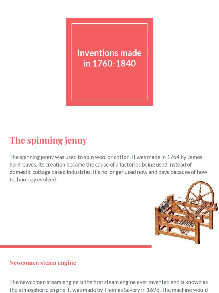 Key Inventions of 1760-1840 | PDF