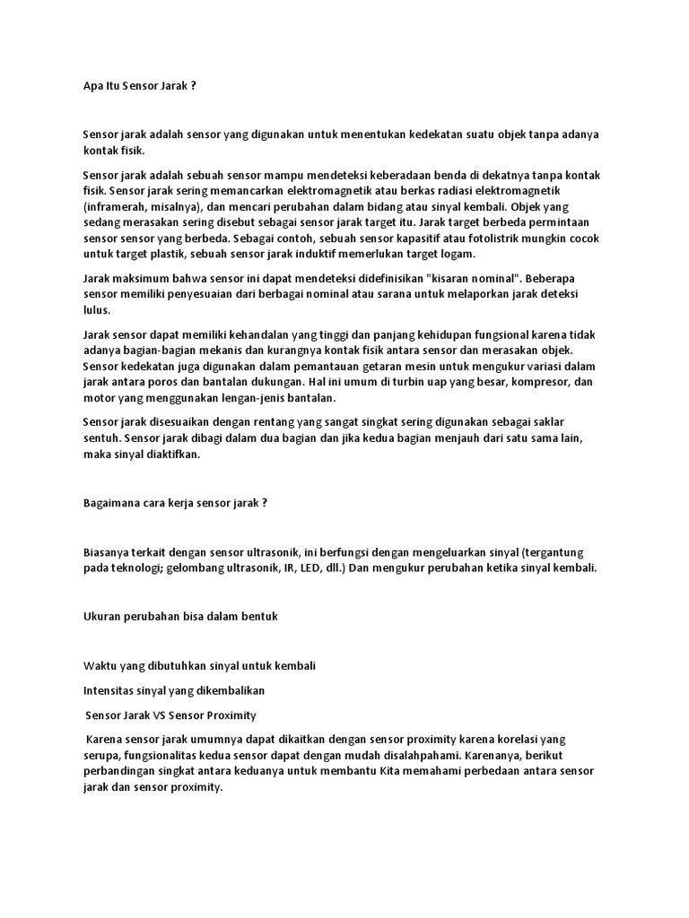 Sensor Jarak | PDF