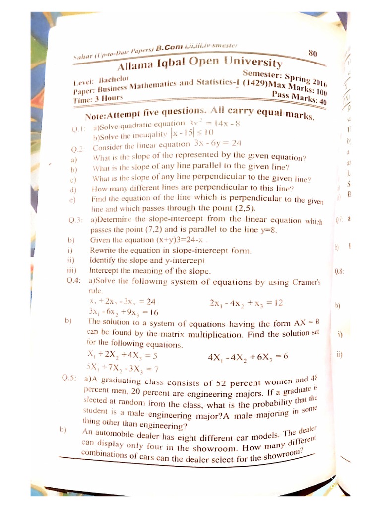 1429 Past Papers | PDF