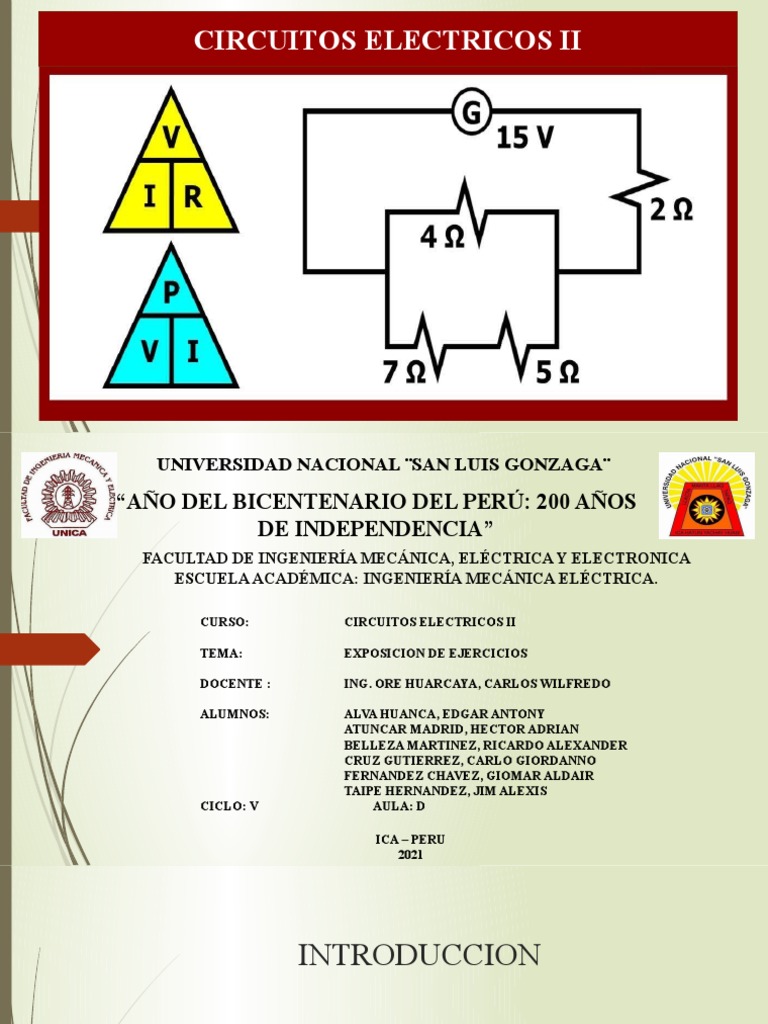 Exposicion de Circuitos Electricos Ii | PDF | Mecanica clasica | Física