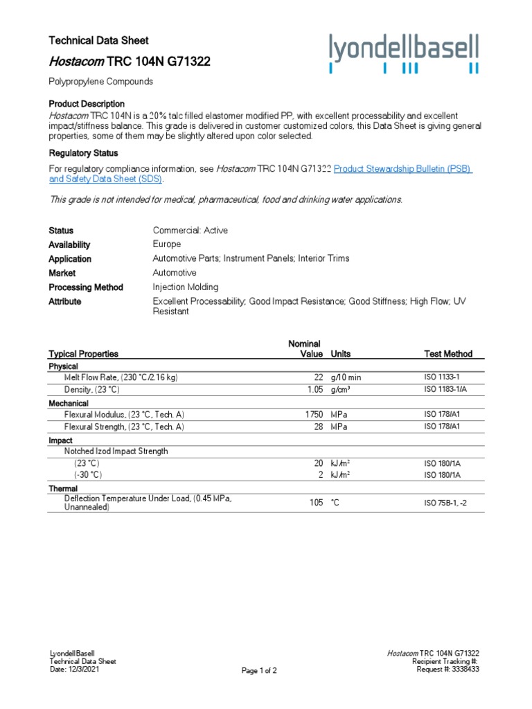 Technical Data Sheet | PDF | Specification (Technical Standard ...