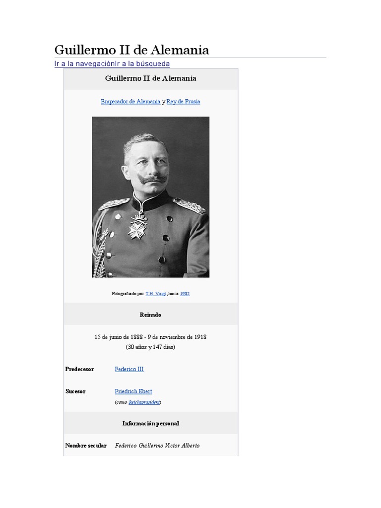 Guillermo II de Alemania | PDF | Wilhelm Ii | Alemania