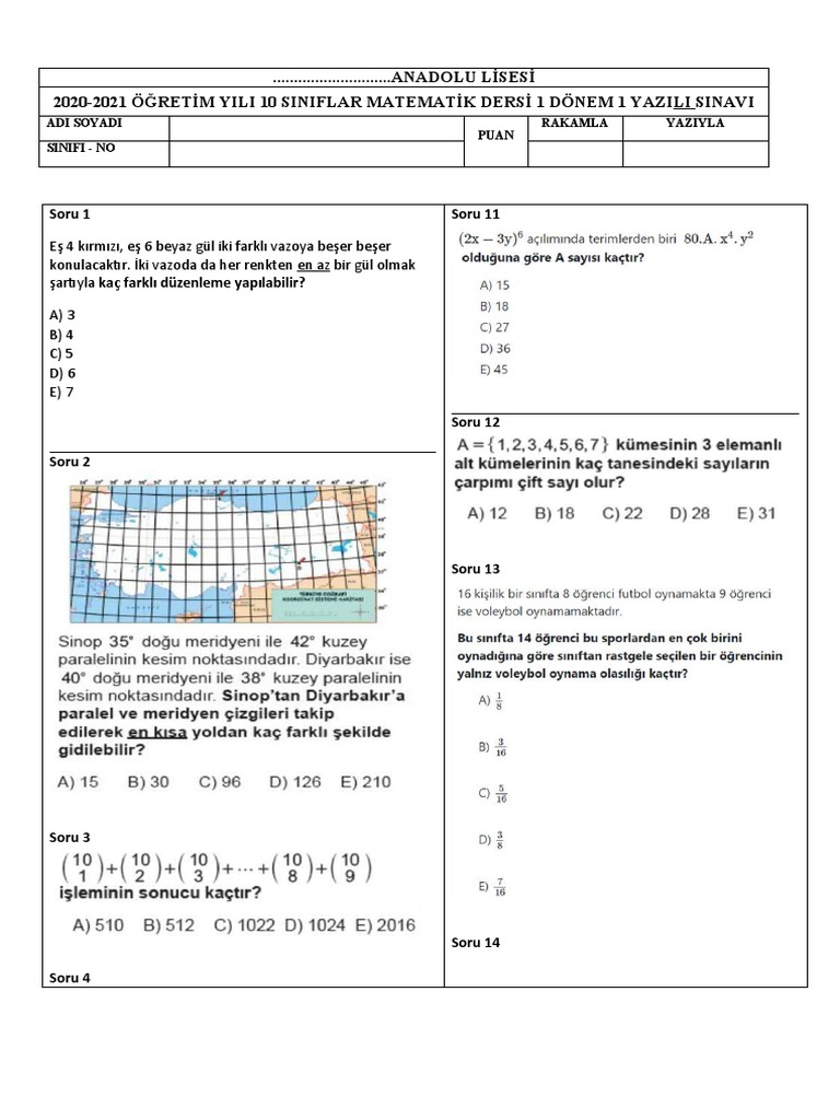 Archivetemp 10 Matematik 1 D 1 Tasdr | PDF