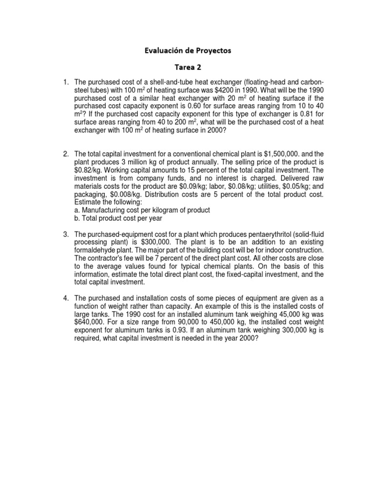 Evaluación de Proyectos Tarea 2 | PDF | Technology & Engineering