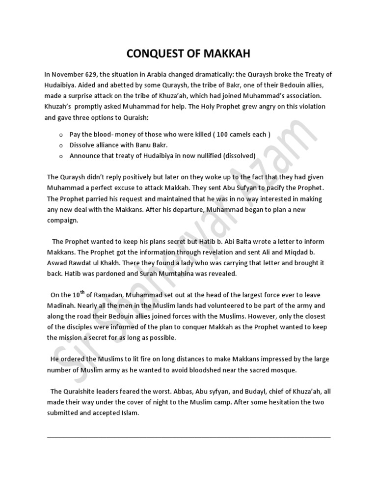 The Conquest Of Makkah Facts And Summary – ZLHLBD