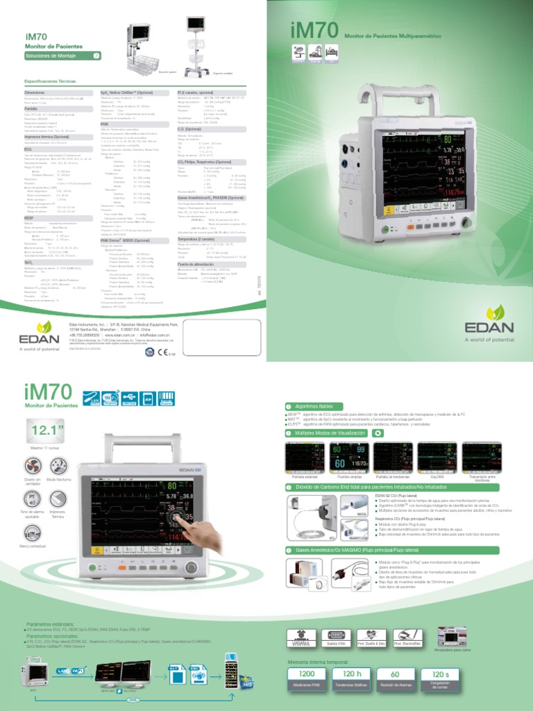 Monitor Multiparametrico Edan Im70 | PDF | Presión sanguínea ...