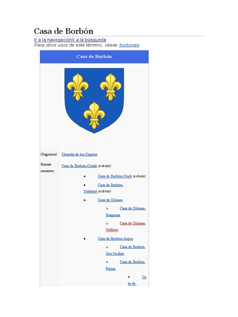 Casa de Borbón | PDF | Casa de borbón | Monarquía
