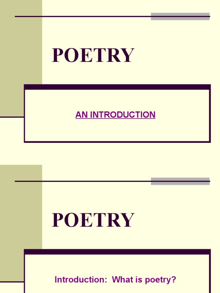 Poetry: An Introduction | PDF | Poetry