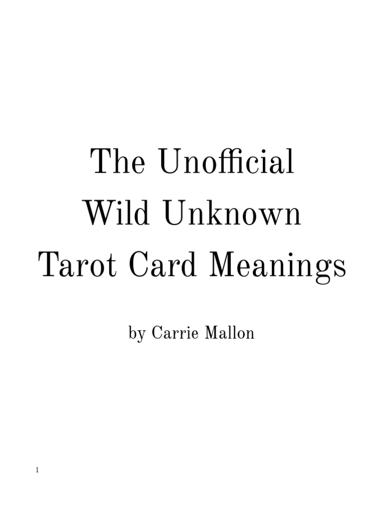 Unofficial Wild Unknown Meanings Carrie Mallon | PDF | Integrity | Justice