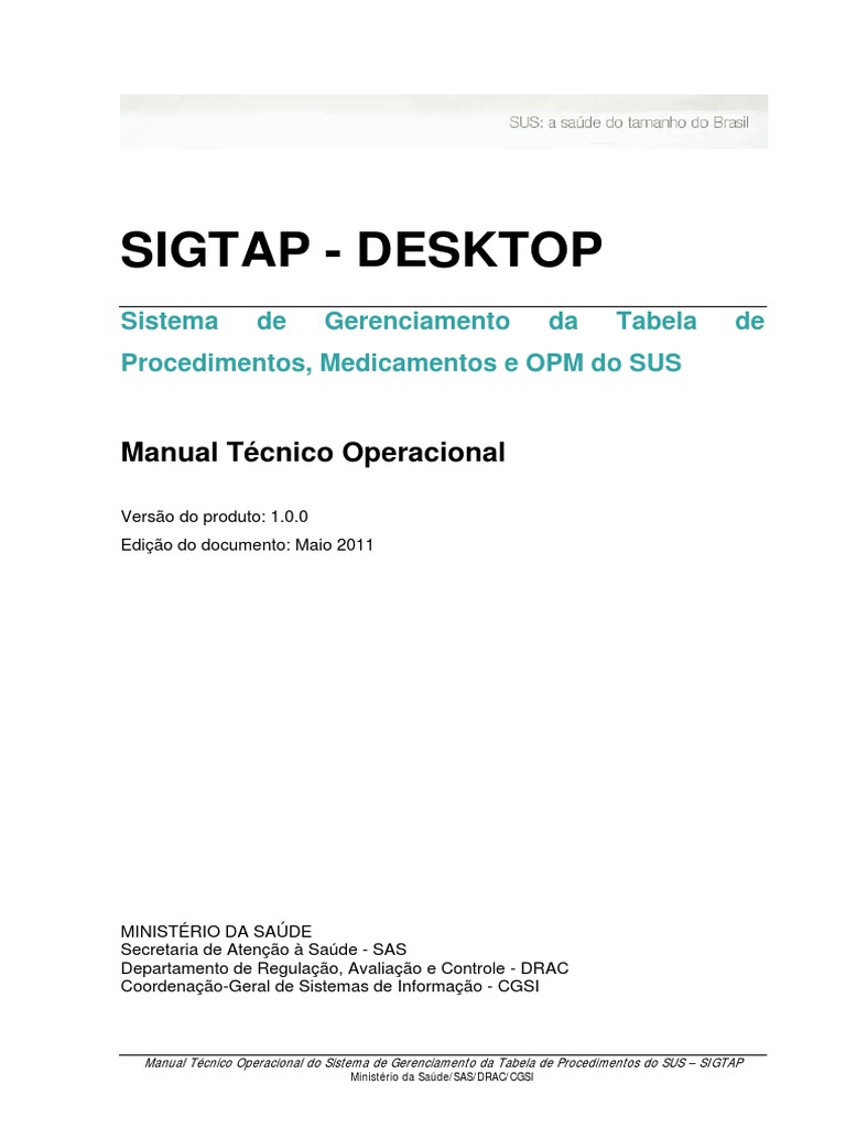 Sigtap Desktop Manual | PDF | Internet | Odontologia
