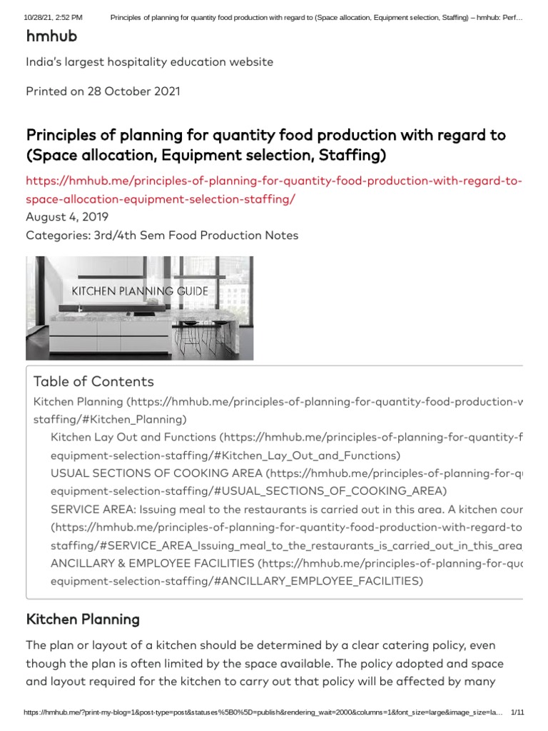 Quantity Food Production Planning Guide | PDF | Kitchen | Foods