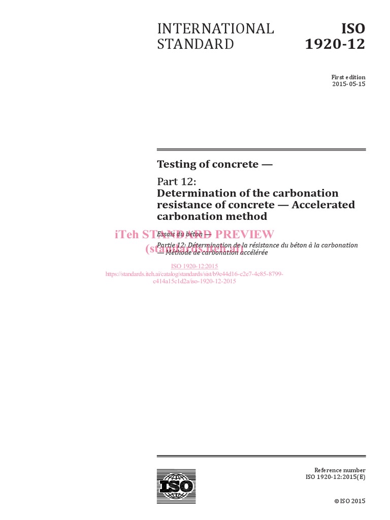Iso 1920 12 2015 | PDF | Concrete | International Organization For ...