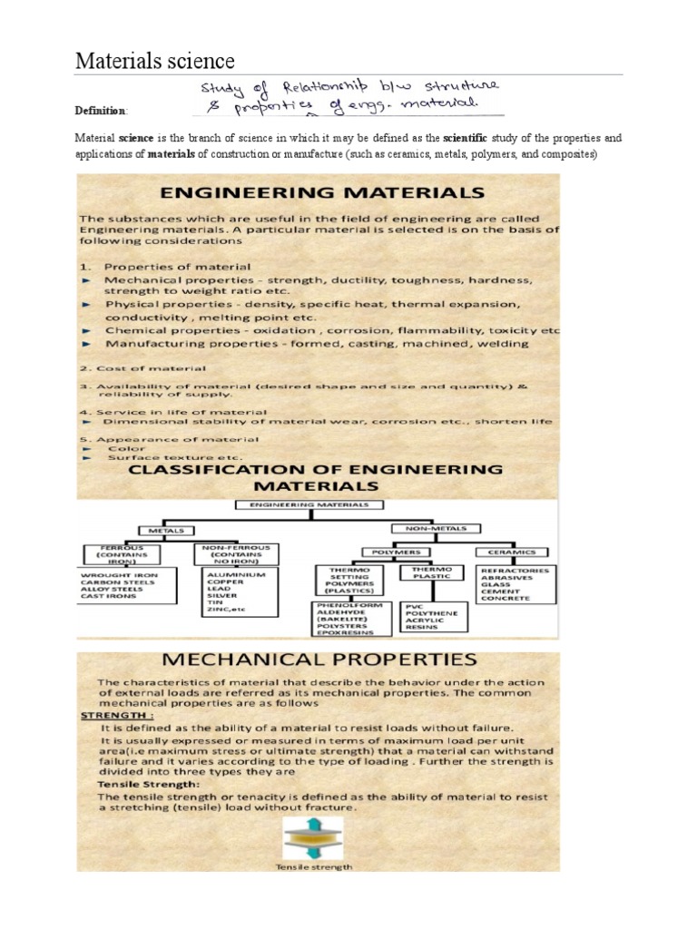 Material Engineering Notes | PDF | Non Ferrous Metal | Dislocation