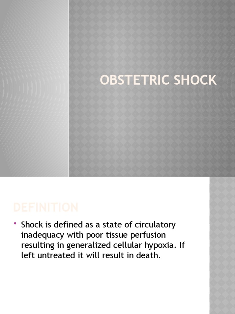 Obstetric Shock | PDF | Shock (Circulatory) | Intravenous Therapy