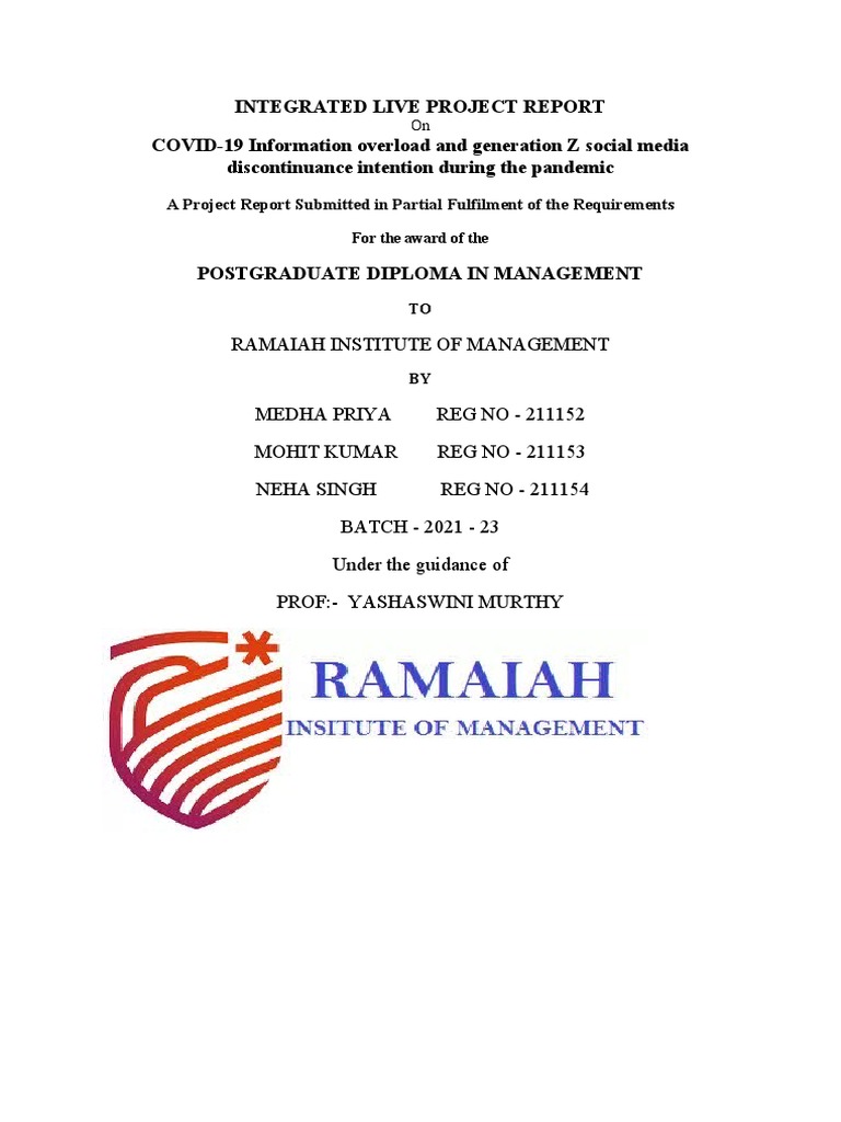 Integrated Live Project Report | PDF | Social Media | Popular Culture ...