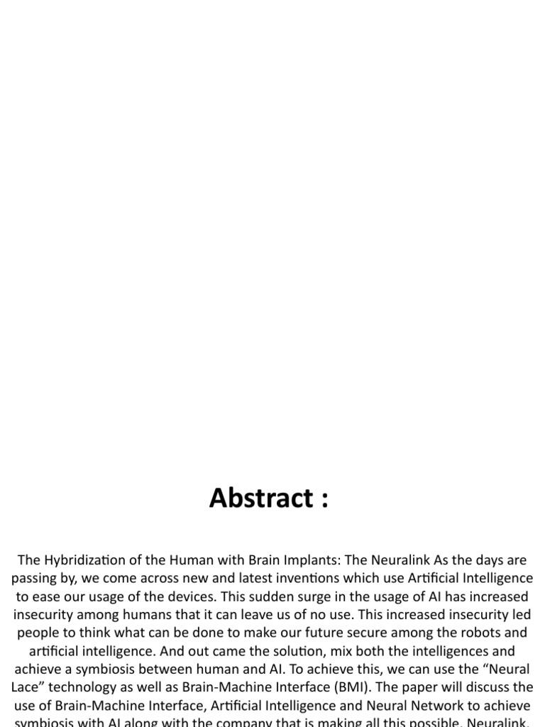 Neuralink PPT 1 | PDF | Artificial Intelligence | Intelligence (AI ...