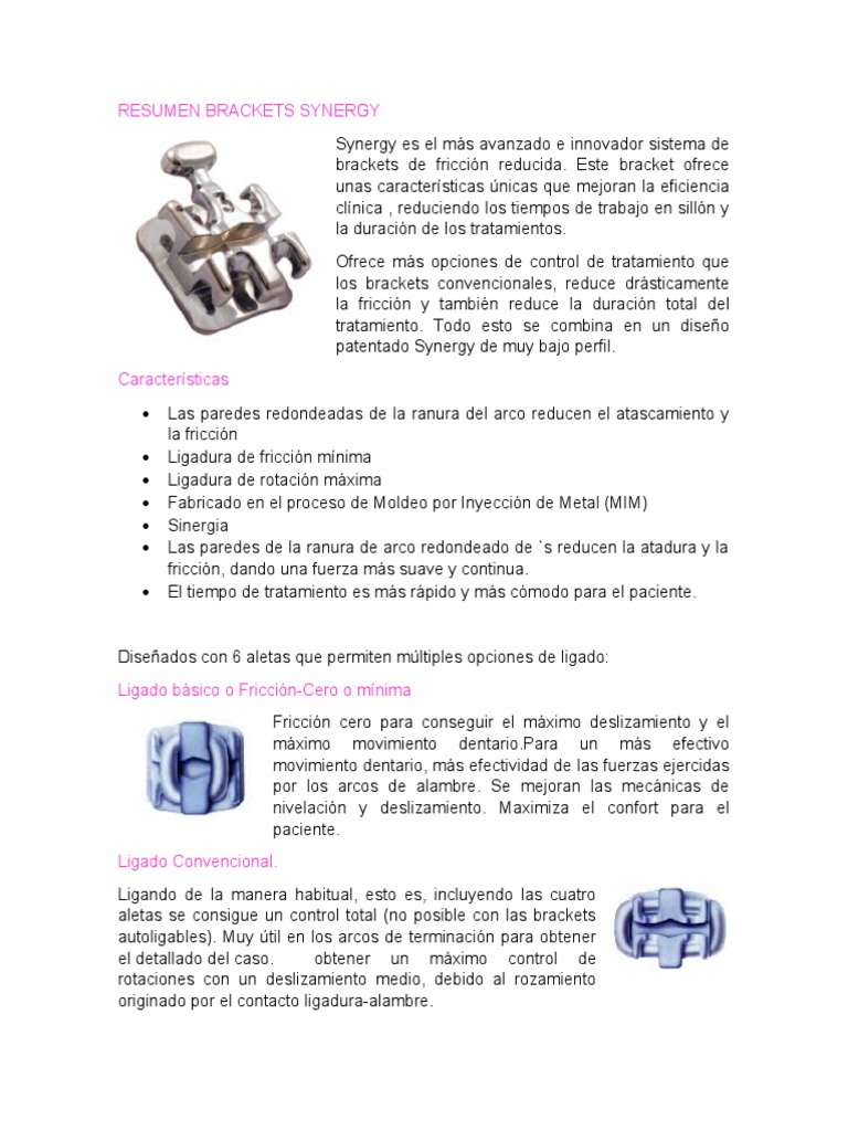 Brackets Synergy: Ventajas y Características | PDF | Fricción