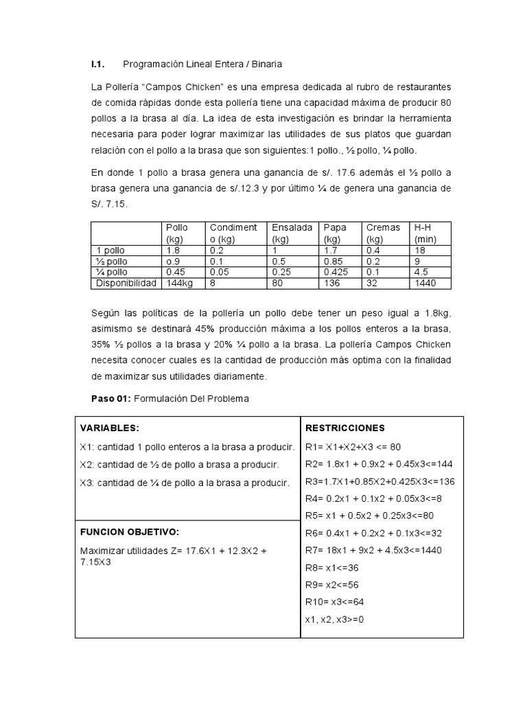 Programación Lineal Entera | PDF | Programación lineal | Algoritmos
